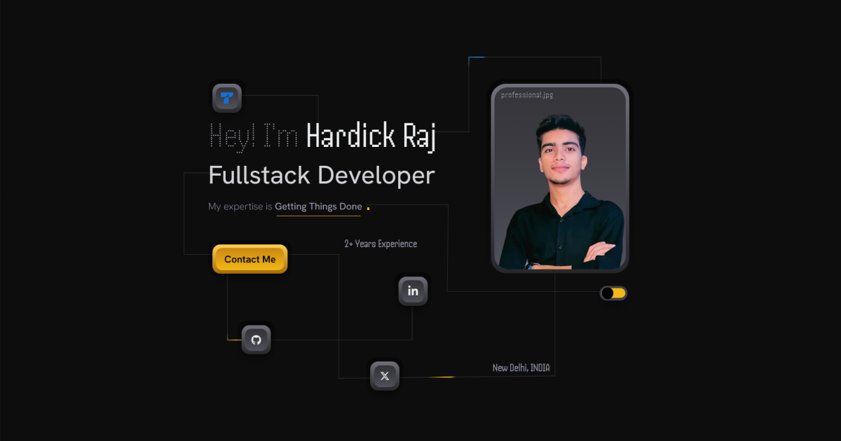Hardick Raj | Fullstack Developer Portfolio - Next.js, React, Node.js, Mobile Apps